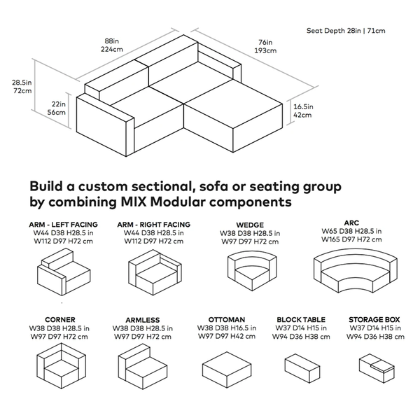 Gus Modern Mix Modular Sectional 3-pc - Ottawa Furniture Store – Ottawa ...